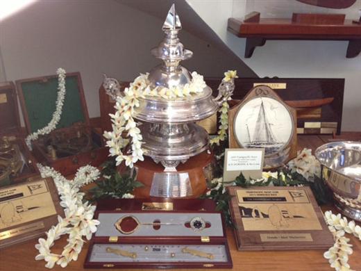 Transpac trophies won by Dorade on display at the St. Francis Yacht ...