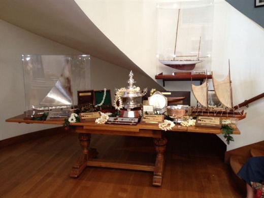 Transpac trophies won by Dorade on display at the St. Francis Yacht ...